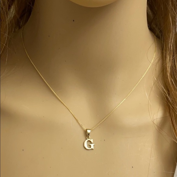 Element Shine | Jewelry | K Solid Gold Mini Small Initial Letter G ...